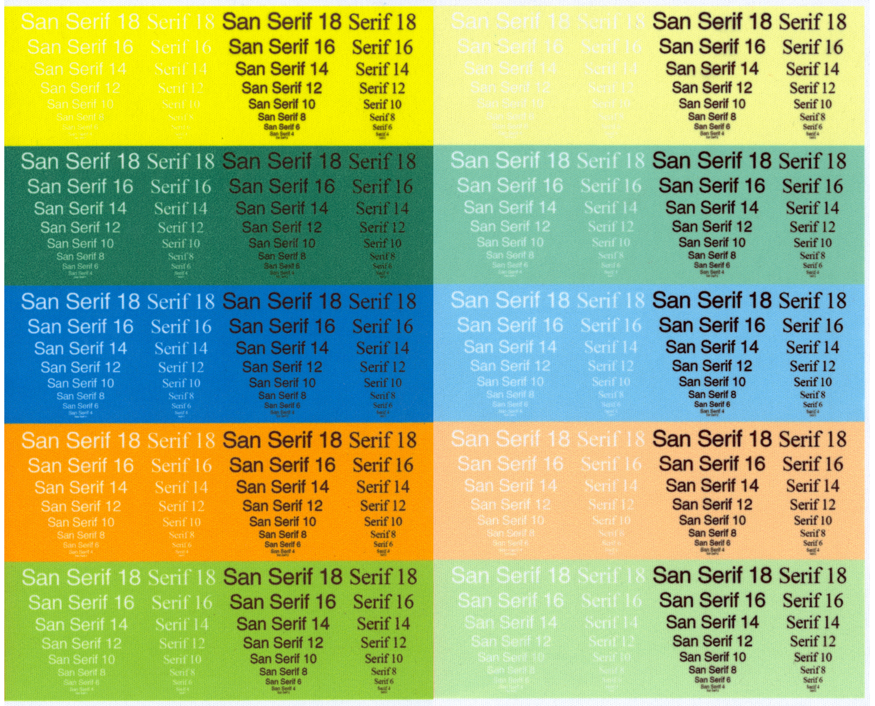Font Size Comparison DIGISPEC 